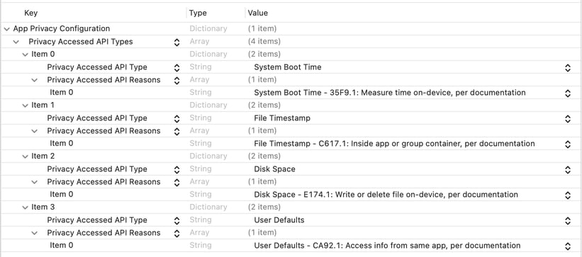 Qt on iOS and ITMS-91053 NSPrivacyAccessedAPITypes Error