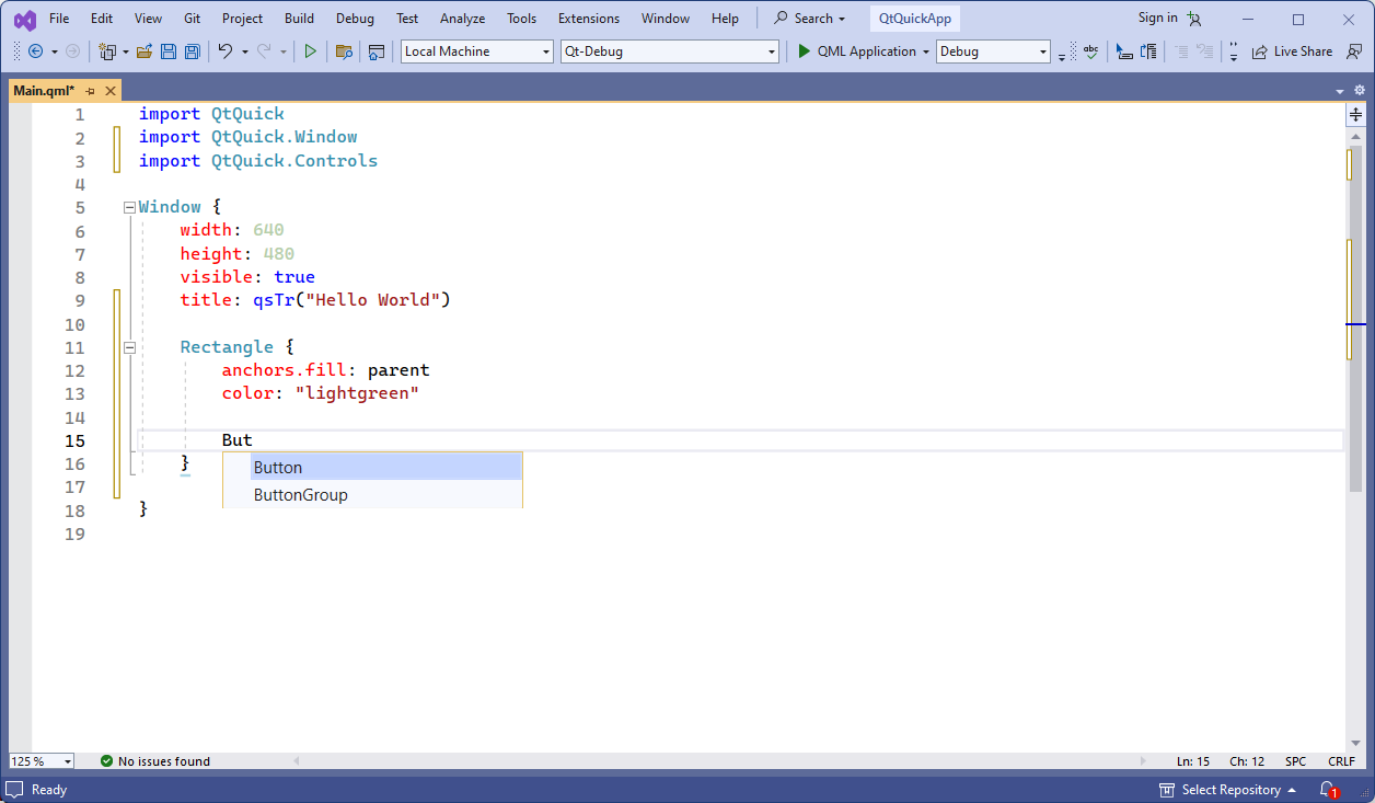 QML Extension for Visual Studio: Qt Quick Syntax Highlighting and Autocompletion